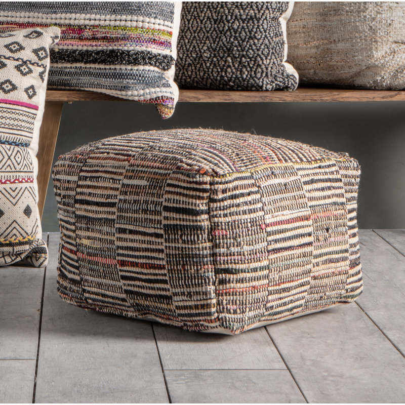 Fernleaf Kenzie 50cm Wide Square Striped Pouffe Ottoman & Reviews | Wayfair.co.uk